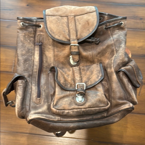 Bags | Vintage Brown Leather Indiana Jones Backpack With Rustic Design ...
